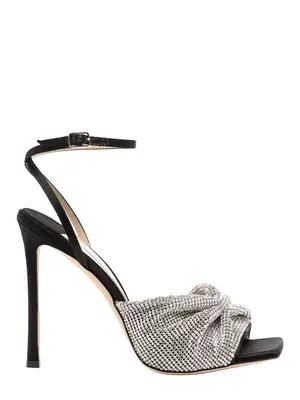 JIMMY CHOO Naria 115mm Crystal-embellished Sandals - Black