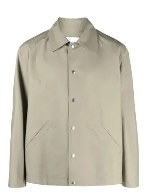 JIL SANDER Logo-Print Cotton Shirt Jacket Green