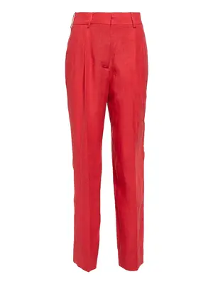 BLAZÉ MILANO Banker High-rise Straight Leg Pants - Red