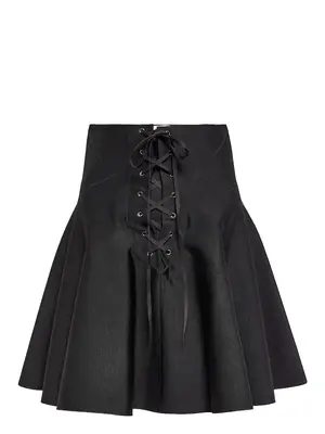 Alaïa Pleated Mini Skirt - Black