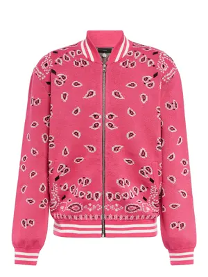 Alanui Bandana Jacquard Bomber Jacket - Pink