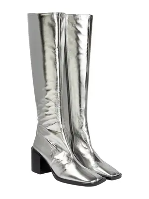 JIL SANDER Leather Knee-high Boots - Metallic