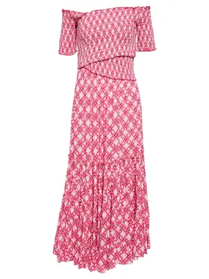 Poupette St Barth Soledad Printed Midi Dress - Pink