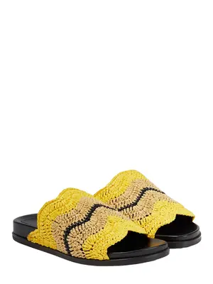 Marni X No Vacancy Inn Fussbett Raffia Slides - Beige