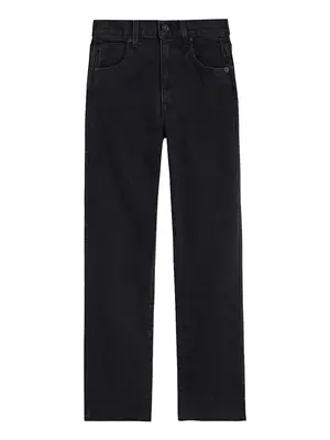 SLVRLAKE SLVRLAKE Hero Frayed High-Rise Straight-Leg Jeans Black