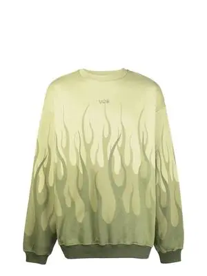 VISION OF SUPER Flame-printed Sweatshirt - Green
