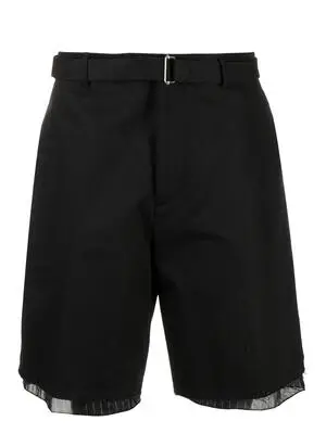 LANVIN Contrast-trim Bermuda Shorts - Black