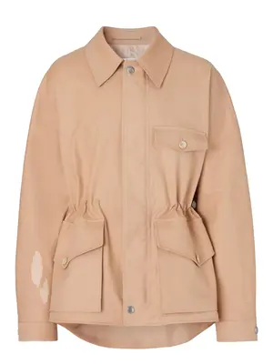 Burberry Gabardine Cotton Jacket - Neutrals