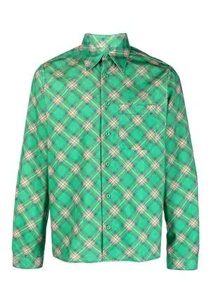 ERL Check-pattern Corduroy Shirt - Green