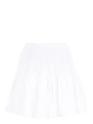 Red Valentino Pleated Taffeta Mini Skirt - White