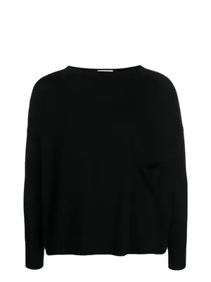 MA'RY'YA Fine-knit Cotton Sweatshirt - Black