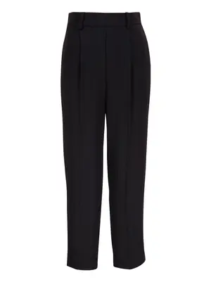Vince High-waist Tapered-leg Trousers - Black