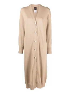 Lorena Antoniazzi V-neck Longline Cardigan - Neutrals
