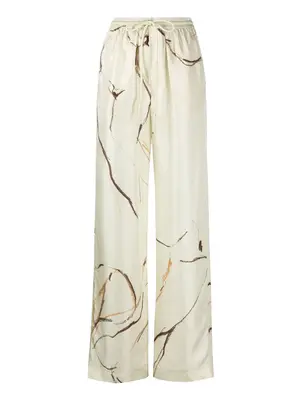 Nanushka Jarine Silk Trousers - Green