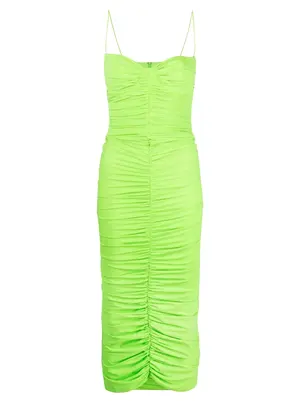 Alex Perry Ruched Midi Dress - Green