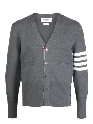 Thom Browne 4-bar Milano Stitch Cardigan - Grey