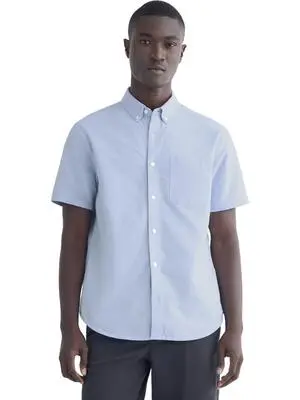 Everlane Organic Short Sleeve Oxford Shirt - Light Blue