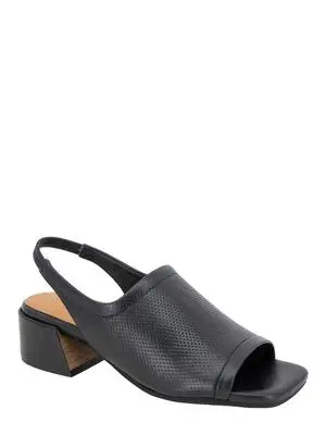 Gentle Souls By Kenneth Cole Penny Leather Slingback Sandal - Black Perf