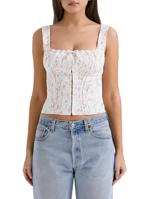 HOUSE OF CB HOUSE OF CB Chicca Square Neck Corset Top