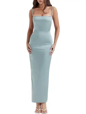House Of Cb HOUSE OF CB Costanza Satin Maxi Dress Light Jade