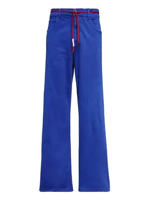 Marni Mid-rise Straight Cotton-blend Pants - Blue