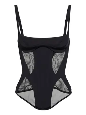 MUGLER Bonded Illusion Bustier - Black