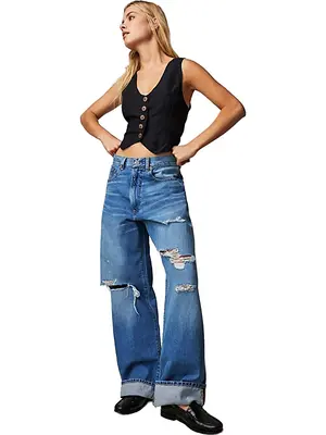 Denimist Teri Wide-Leg Jeans Blake Destructed