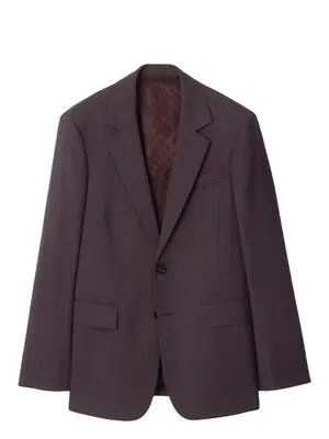 Burberry Wool Tailored Jacket - Wine Red Melange