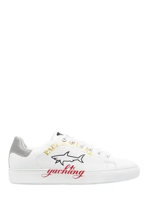 Paul & Shark Logo-print Leather Low-top Sneakers - White