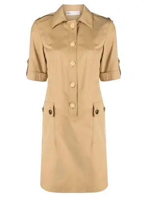 Tory Burch Camp Mini Shirt Dress - Neutrals