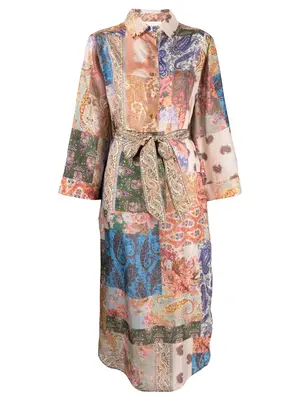Zimmermann Paisley-print Silk Shirtdress - Neutrals