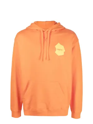 OBJECTS IV LIFE Logo-print Long-sleeve Hoodie - Orange