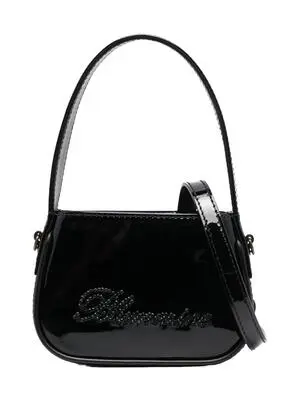 Blumarine Crystal-embellished Logo Mini Bag - Black