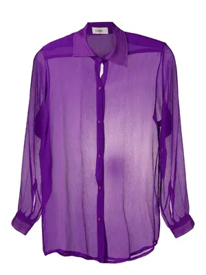 AMIR SLAMA Amir Slama Sheer Crinkled Silk Shirt