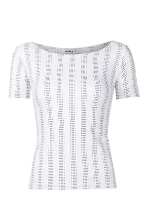 AMIR SLAMA Vertical Striped T-shirt - White