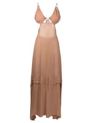 AMIR SLAMA Cut-out Maxi Dress - Brown