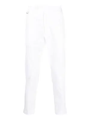 LOW BRAND Pleat-detail Cotton Chinos - White