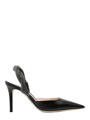 Rodo 95mm Crystal-embellished Leather Pumps - Black