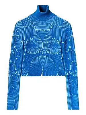 OFF-WHITE Flower Vortix Embroidered Top