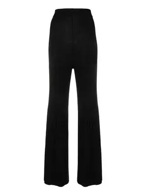 TWINSET High-waisted Wide-ribbed Trousers - Black