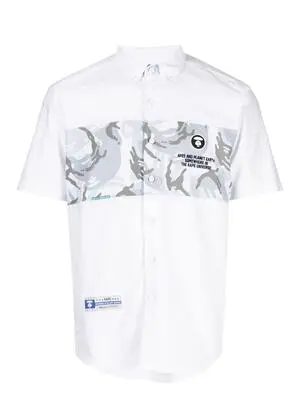 AAPE BY *A BATHING APE® Logo-patch Cotton Shirt - White