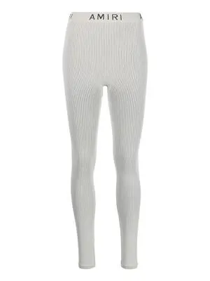 Amiri Seamless Fine-ribbed Leggings - Neutrals