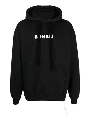 BONSAI Logo-print Cotton Hoodie - Black