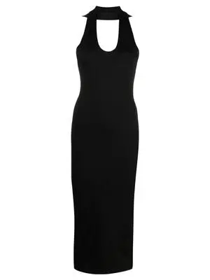 MAISON MARGIELA Crisscross Halterneck Midi Dress - Black