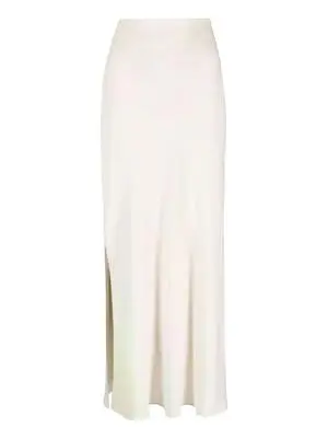 Brunello Cucinelli Satin Midi Skirt C579 Milk
