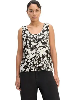 Everlane Linen Scoop-Neck Tank Black / Bone Floral
