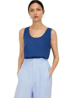 Everlane Linen Scoop-Neck Tank Mazarine Blue