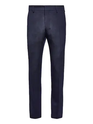 Ami Straight Wool Trousers - Blue