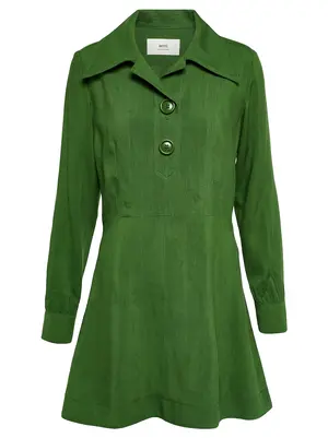 Ami Silk-blend Mini Dress - Green