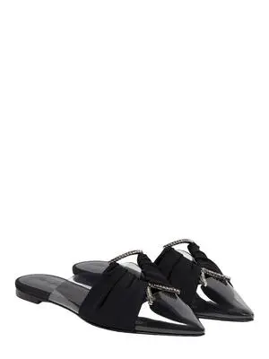 NENSI DOJAKA Crystal-embellished Slippers - Black